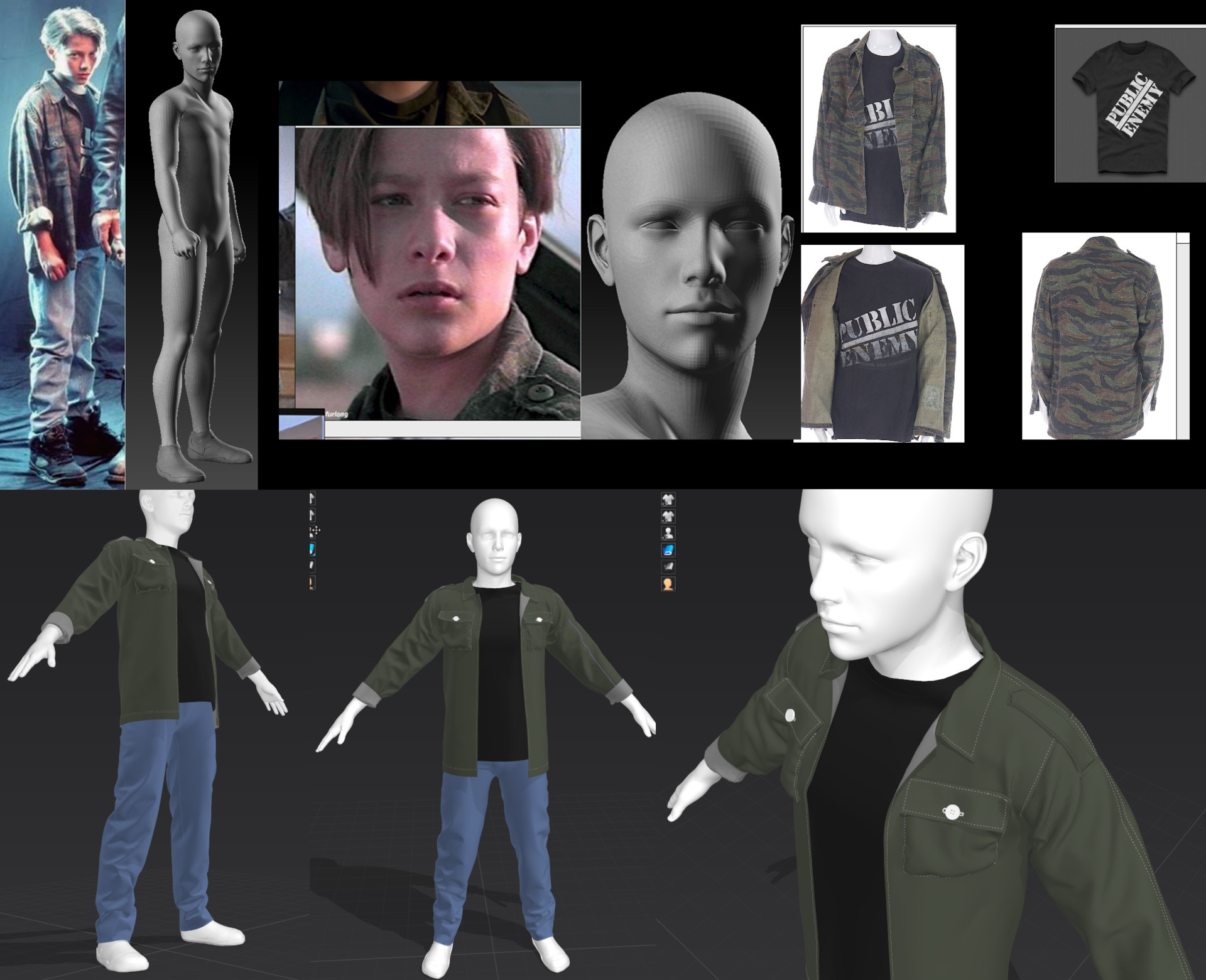 ArtStation - John Connor - Terminator 2 (WIP#1)
