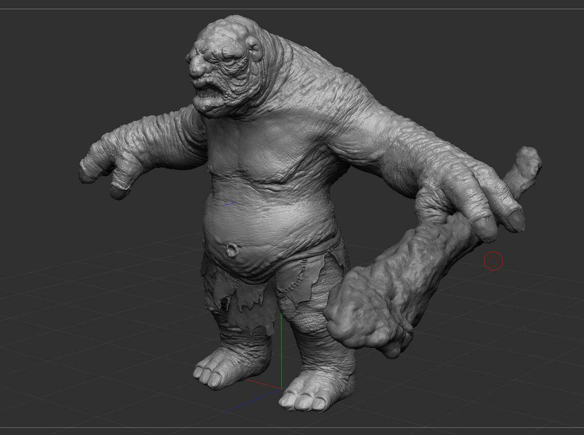 ArtStation - Cave Troll - Practice sculpting character