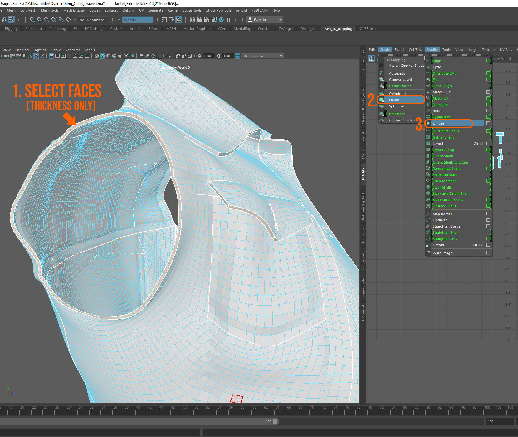 planar projection maya