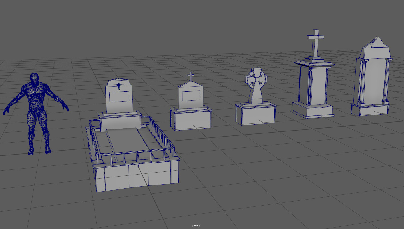 Peter Dimitrov - The Neon Graveyard - Part 2 - First blockout props