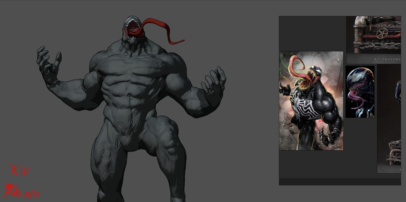 ArtStation - venom sketch -zbrush 2019