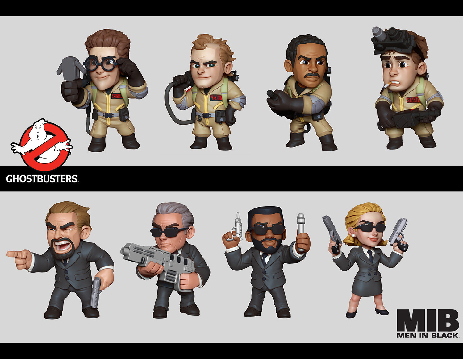 ArtStation - Ghostbusters/Men In Black - WIP minis