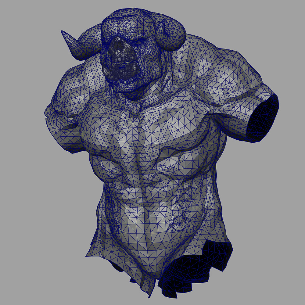 ArtStation - [W.I.P.] DOOM Hellknight classic lowpoly complete!