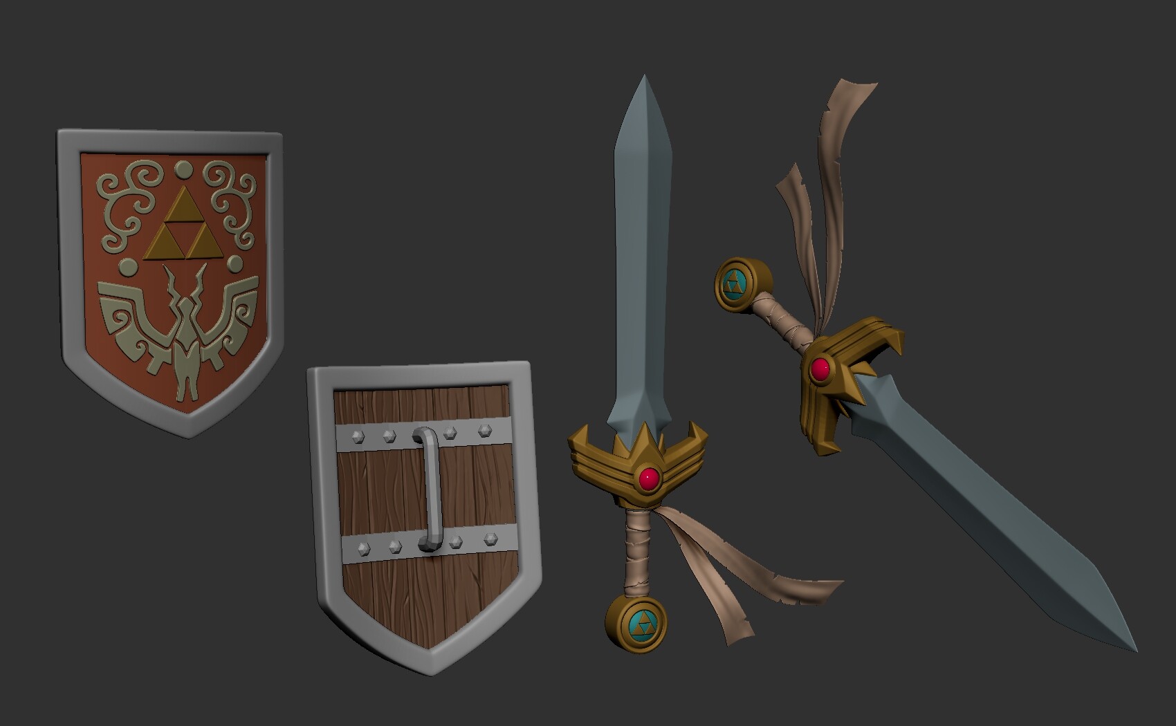 ArtStation - Working on the sword and shield for Link :D