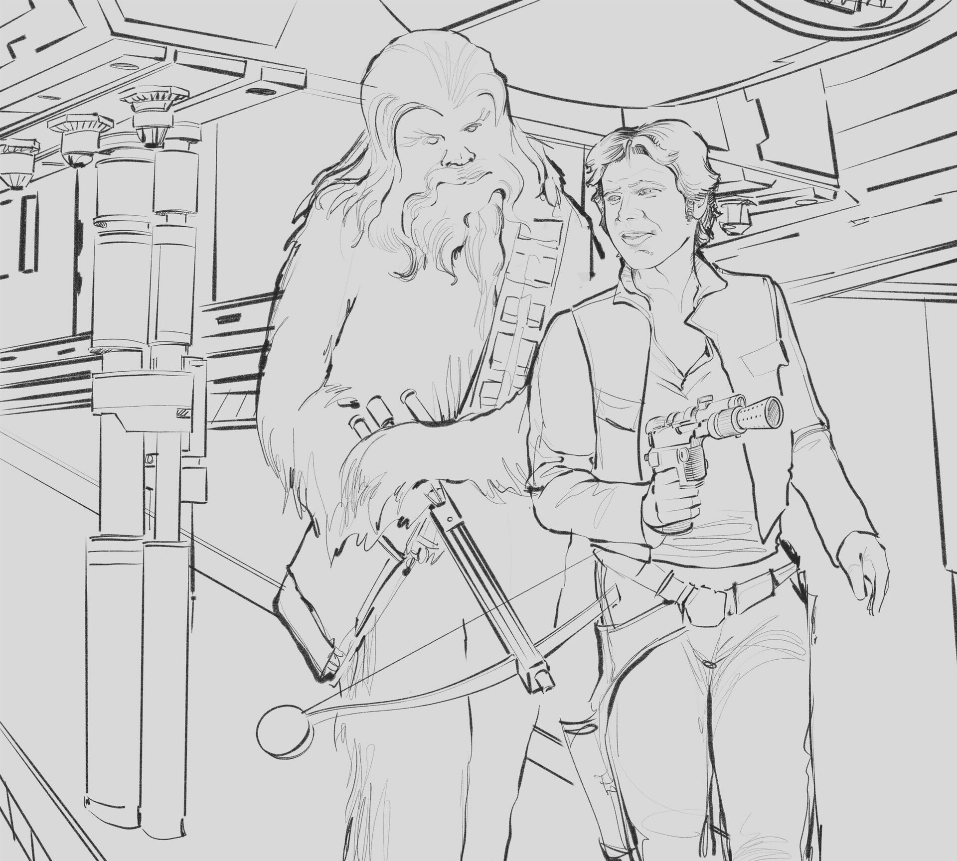 hans solo star wars coloring pages