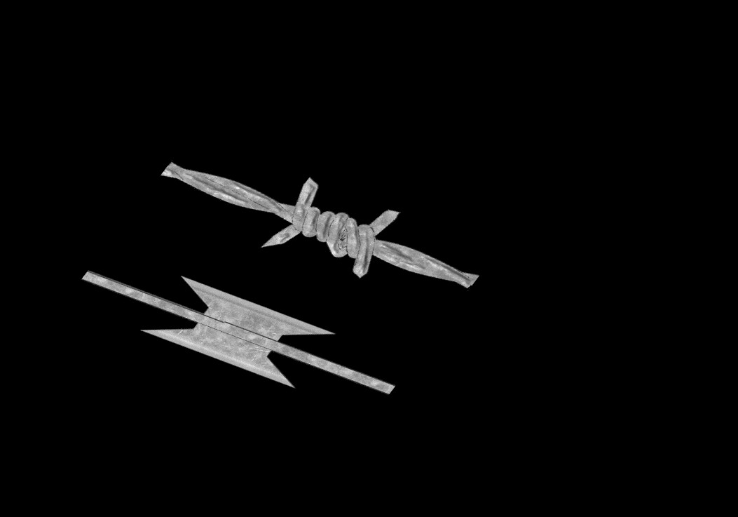 ArtStation - hand drawn tiled barbed wire and razor wire.