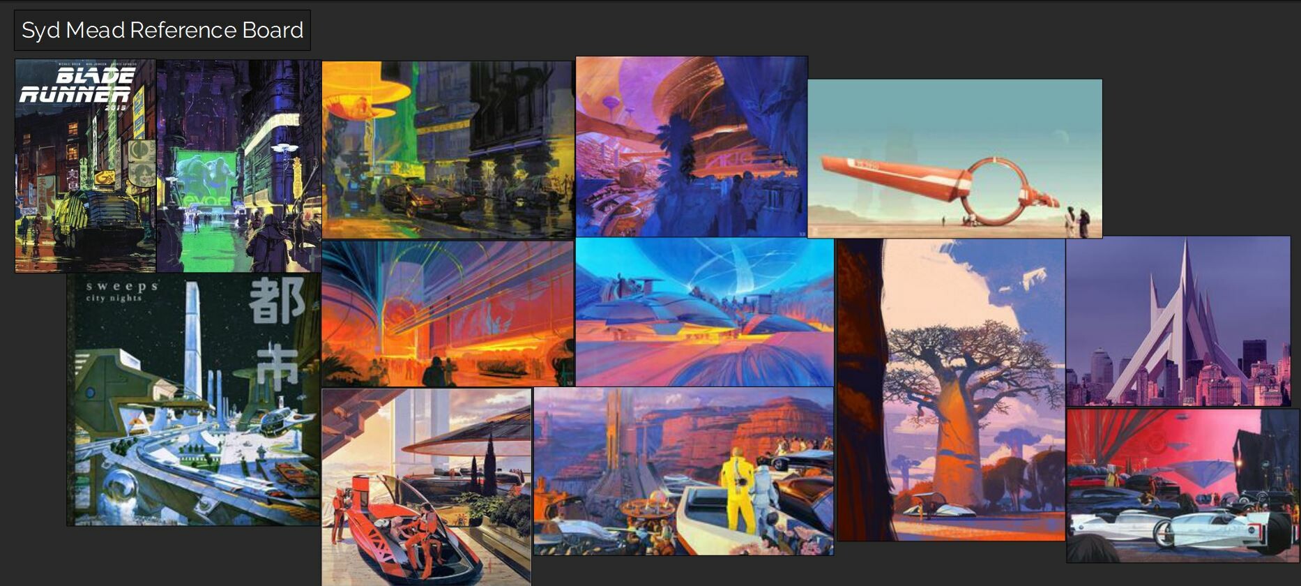 Taylor Zucker - 2D Syd Mead Reference Board