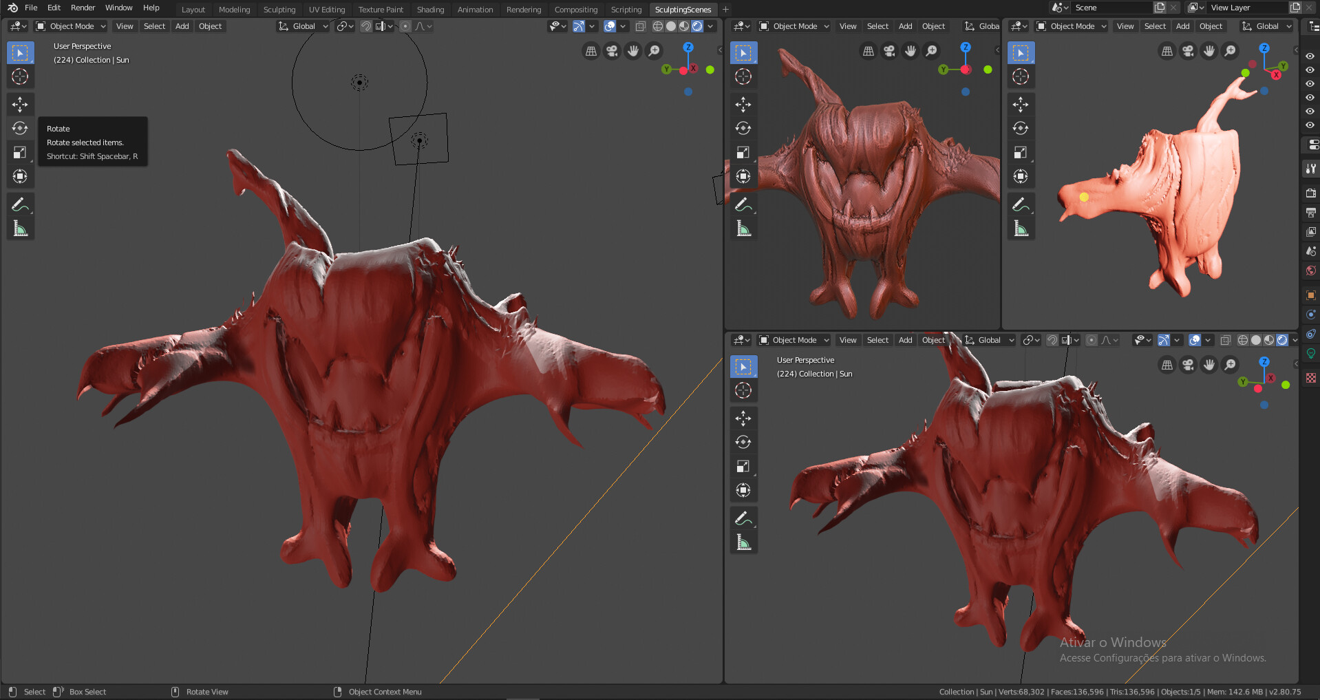 ArtStation - Trunk Monster - WIP