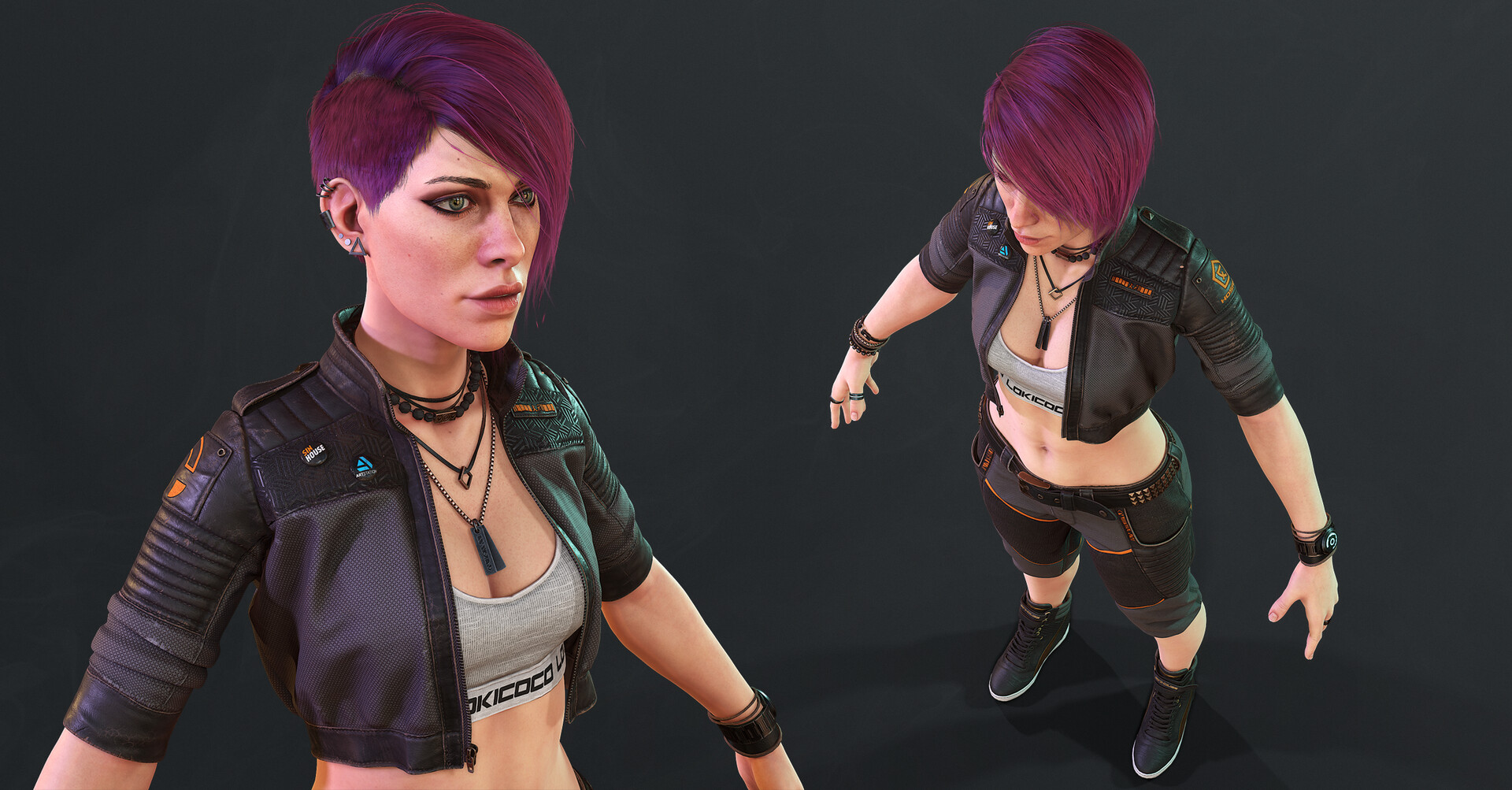 Jack Perry - Syn - Cyberpunk -Texturing WIP