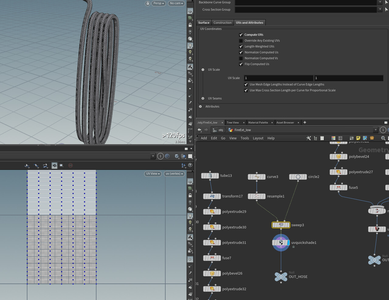 Glen Debello - Sweep Node - Cable - Automatic UVS - Houdini 18 Glen Debello - Sweep Node - Cable - Automatic UVS - Houdini 18