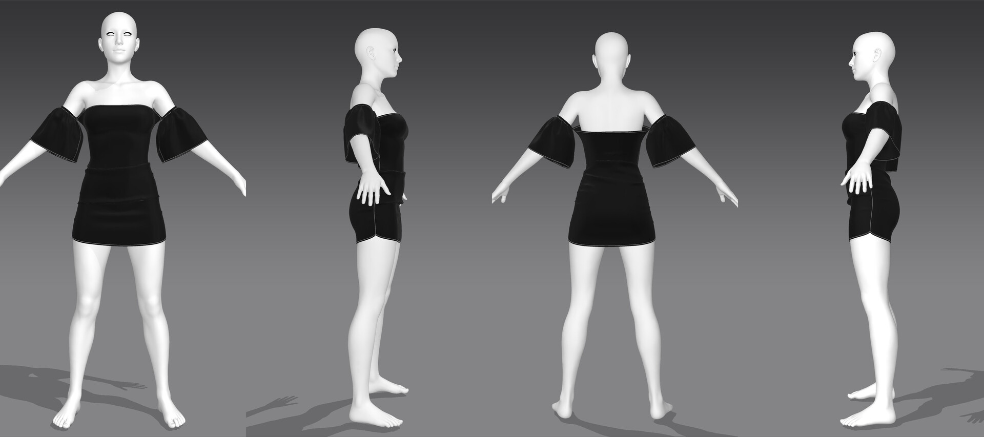 ArtStation - Marvelous Designer Dress Set 01