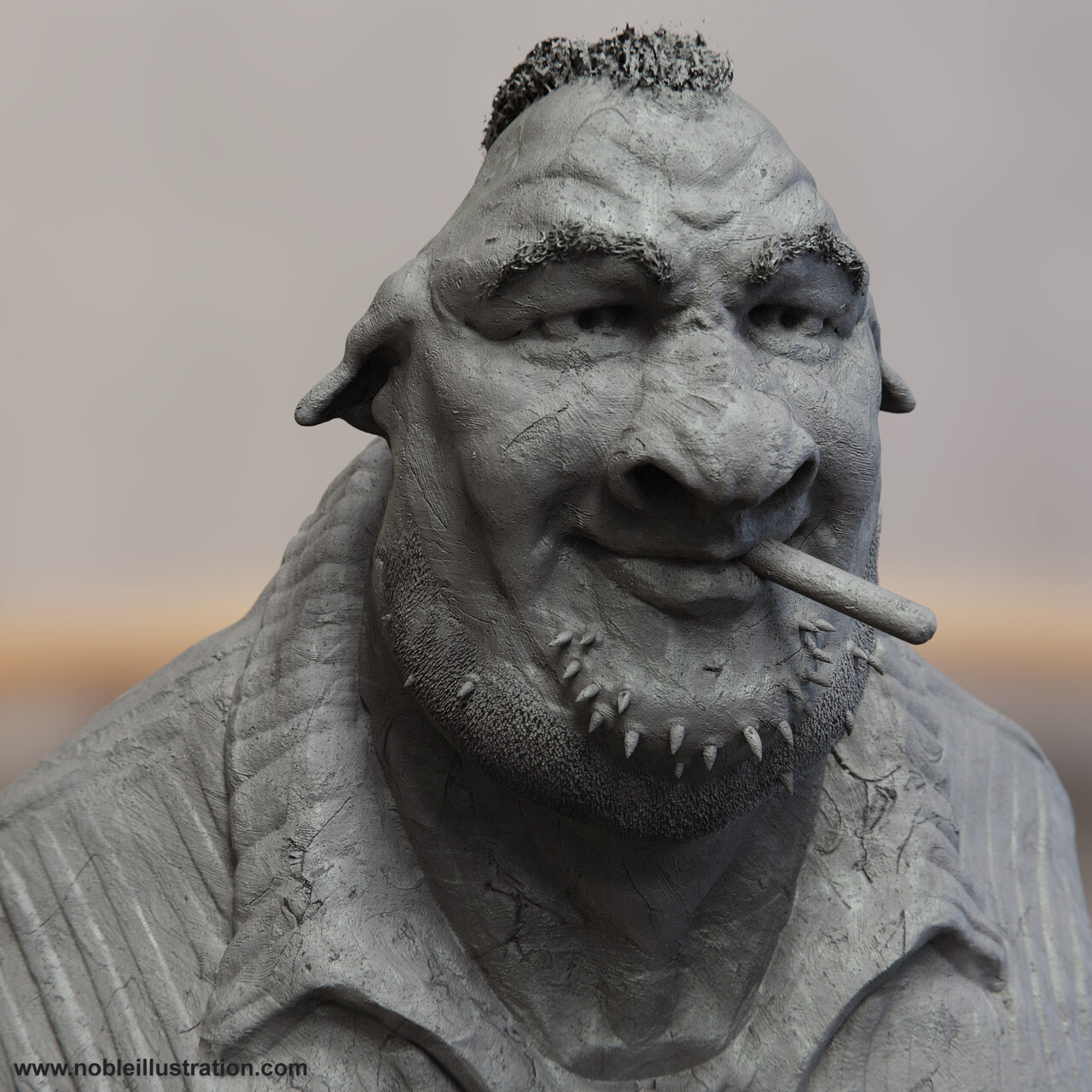 Noble illustration - 3D characters practice and Clay shaders