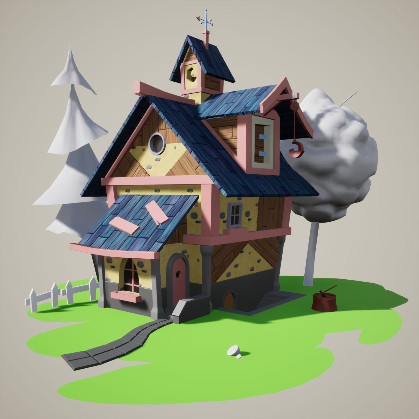 ArtStation - [WIP-02] (Environment) Cute stylized house | UE4