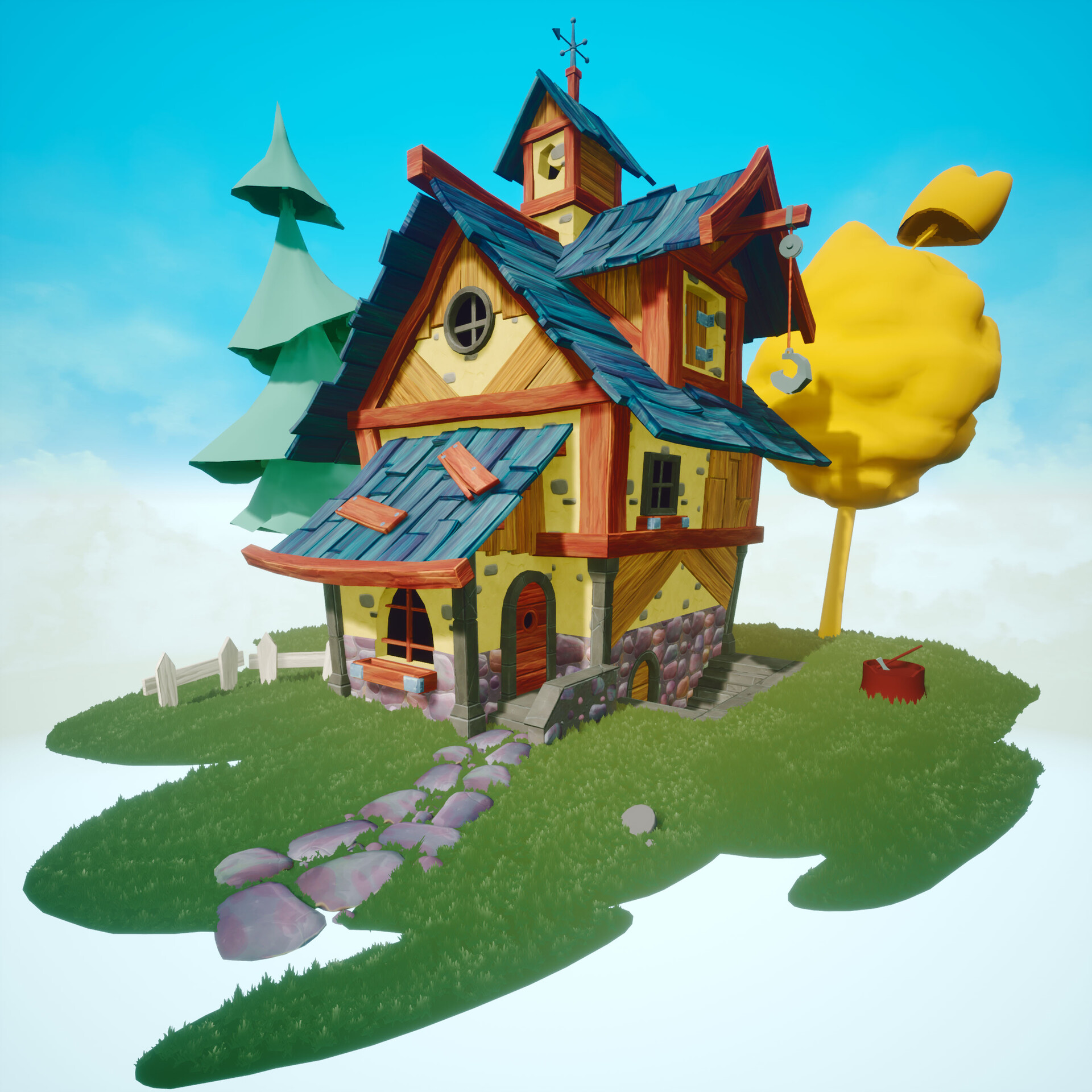 ArtStation - [WIP-04] (Environment) Cute stylized house | UE4