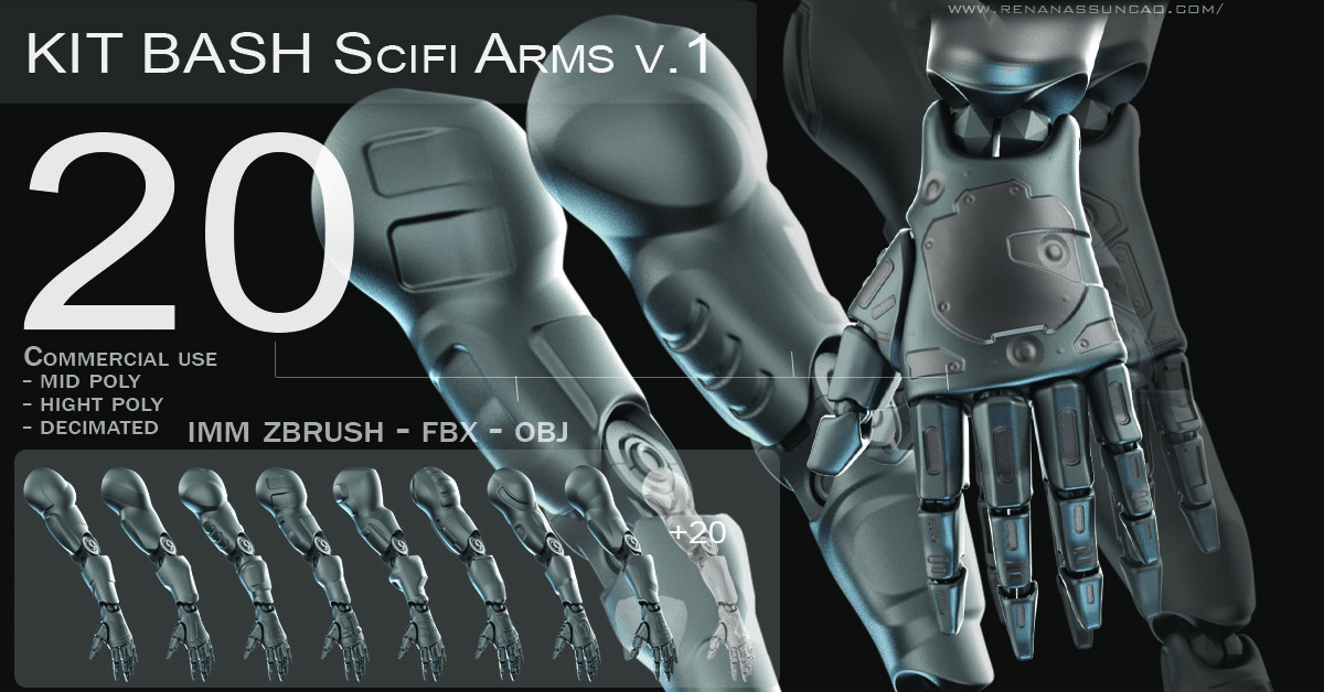 ArtStation - IMM 20 Scifi Arms KitBash with Uvs - Plus LP+HP)
