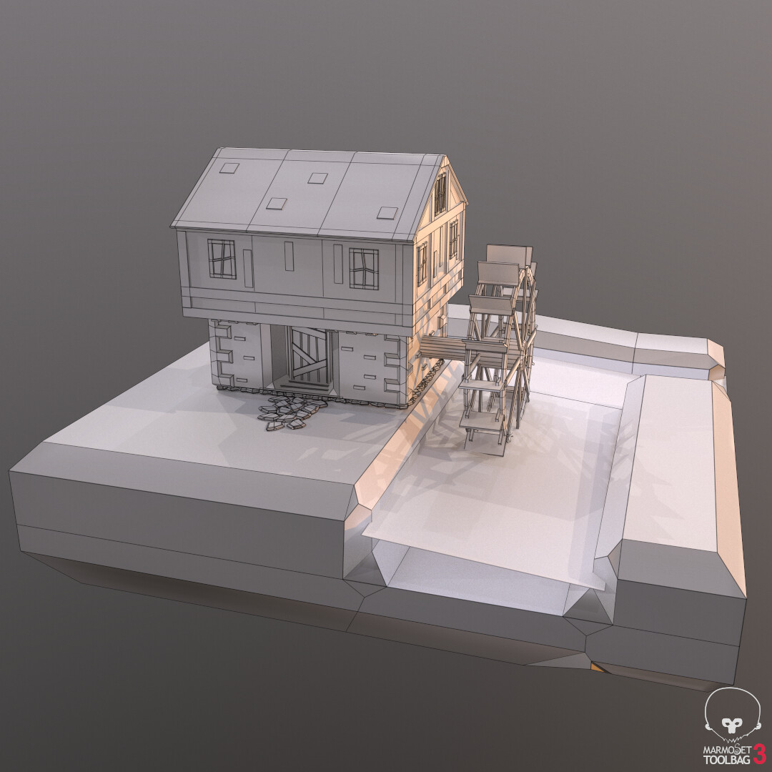 ArtStation - Water Mill (Rough Draft)