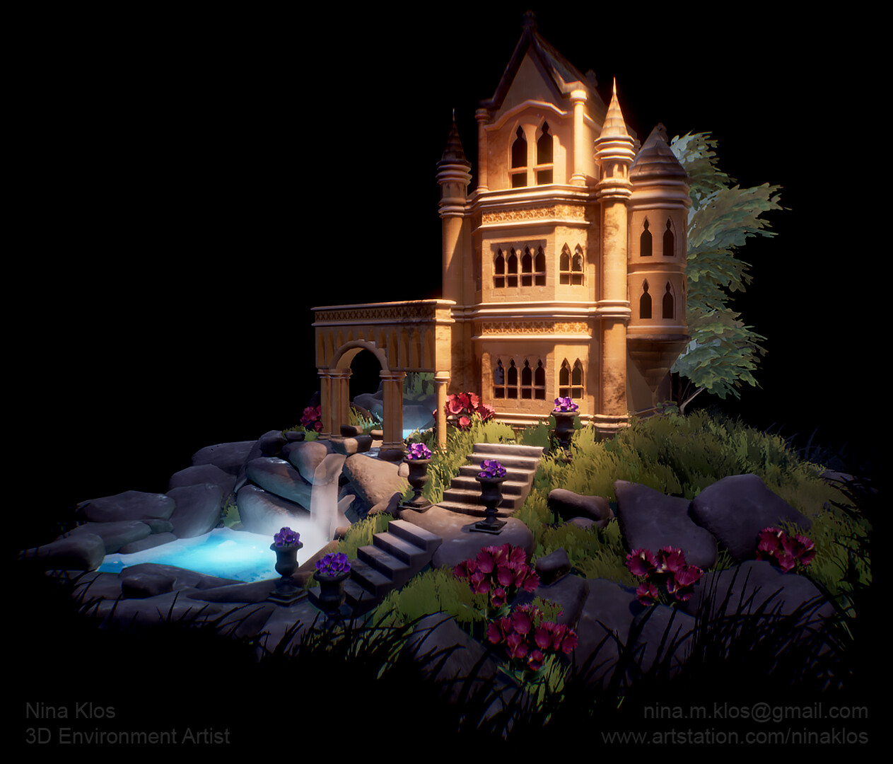 ArtStation - Gothic house part 3 - Shaders, VFX & Light in UE4