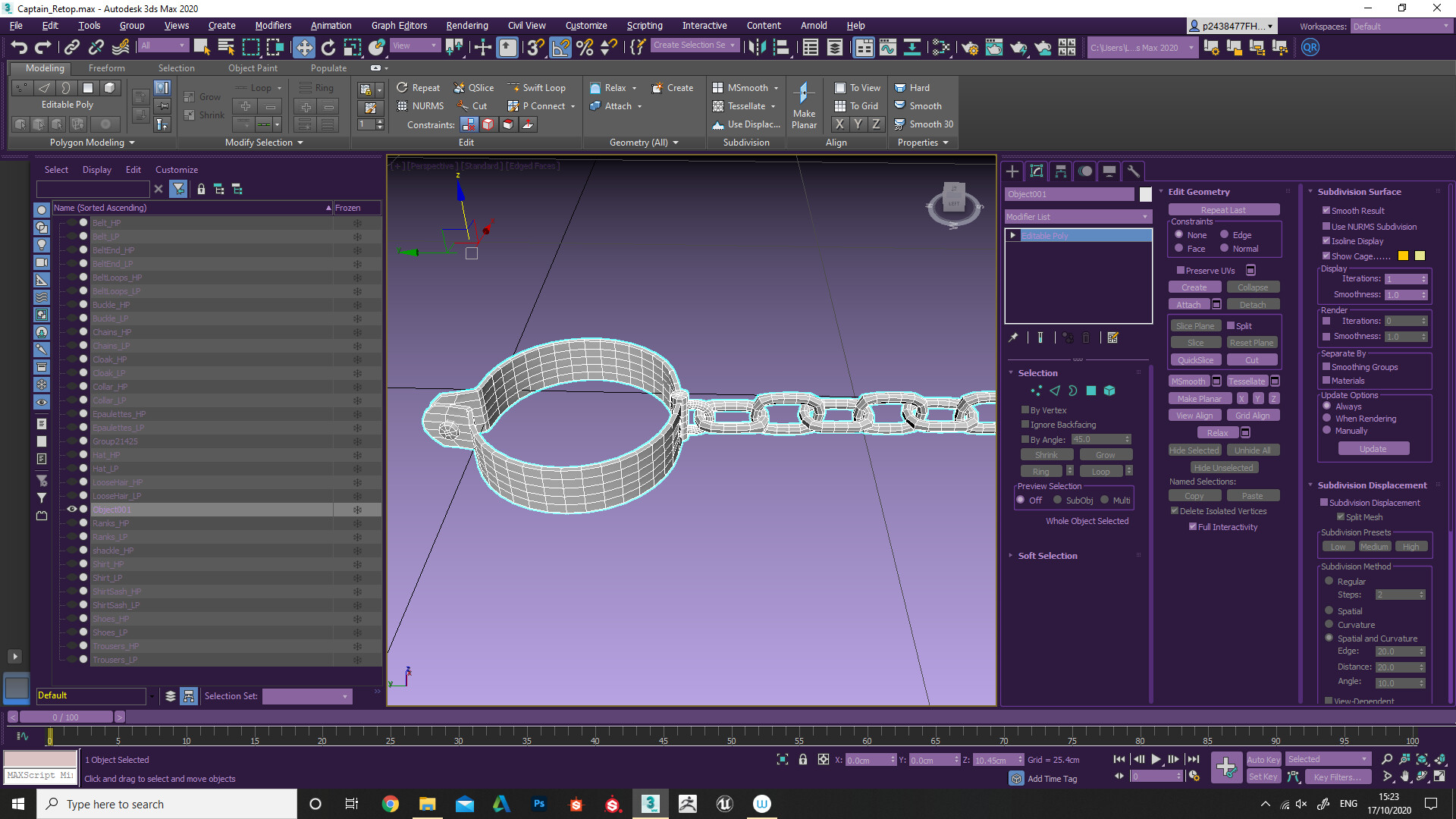 Lucy Peters - Captain Project Blog 8 - Decimating and Retopping