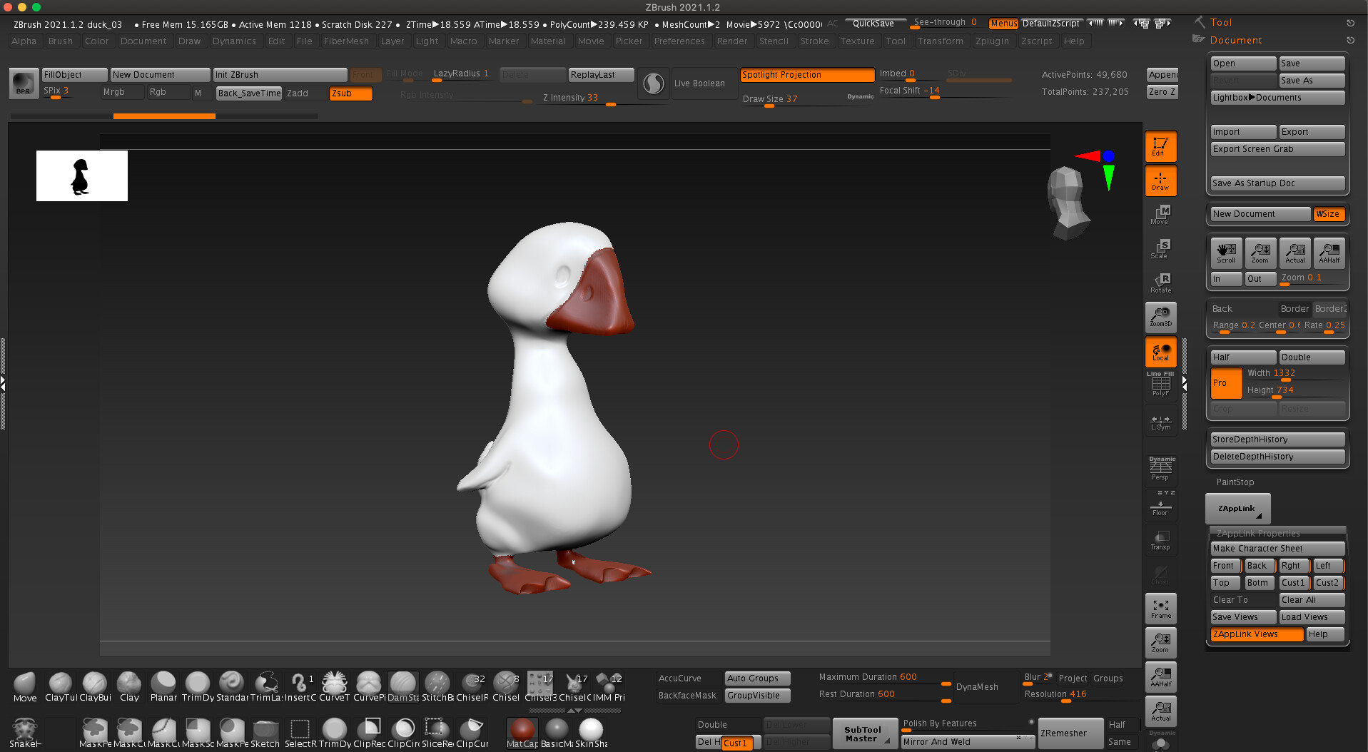 Anna Rivera (Bureacova) - 3 simple ZBrush Tips to improve modeling speed.