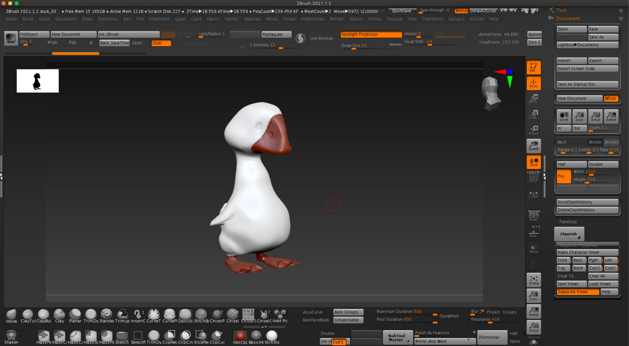 Anna Rivera (Bureacova) - 3 simple ZBrush Tips to improve modeling speed.