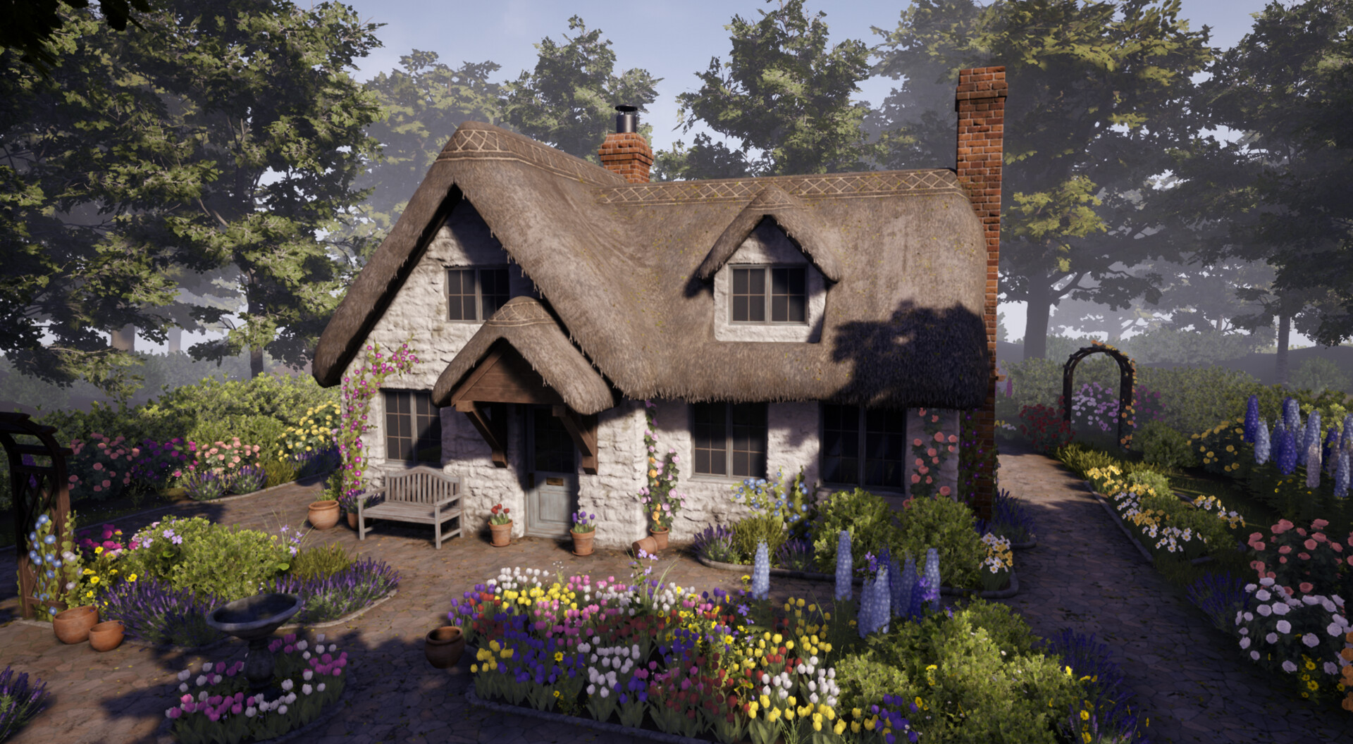 ArtStation - Cottage wip #4 - Decals, details and landscaping