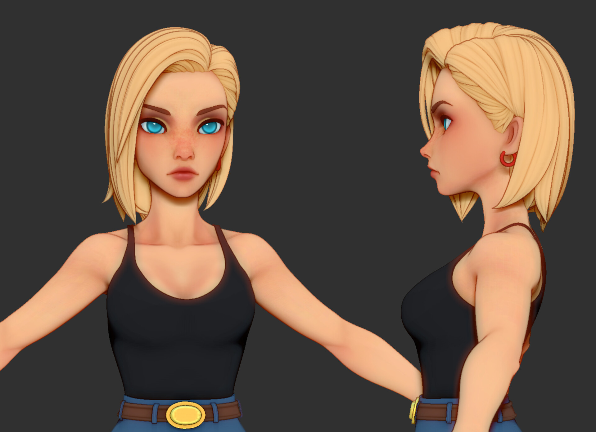 ArtStation - WIP #1 - Android 18