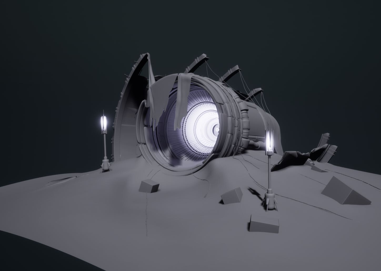 ArtStation - Crash Site Diorama- Blocking out