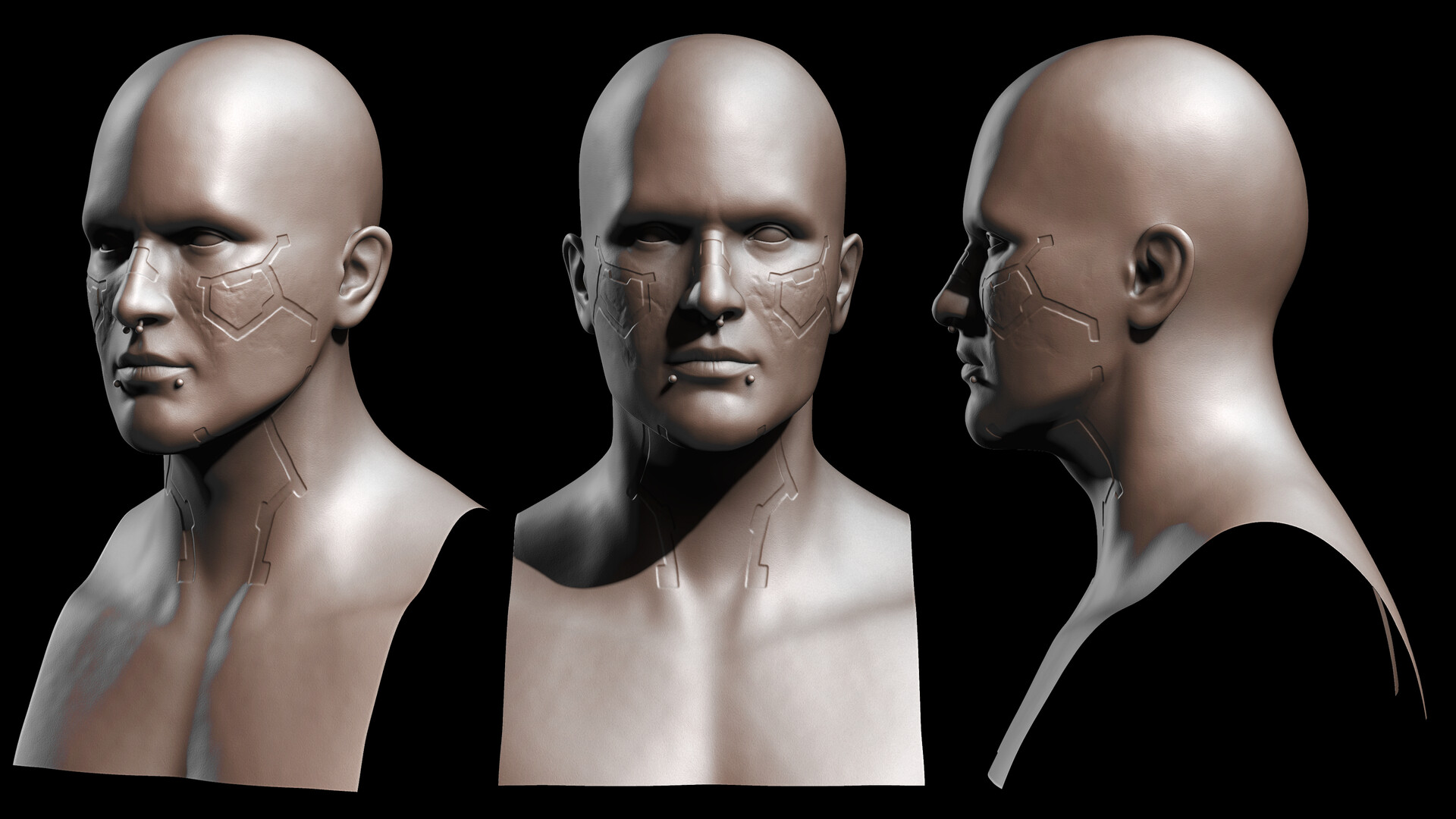 ArtStation - Cyberpunk Bust - Project Start