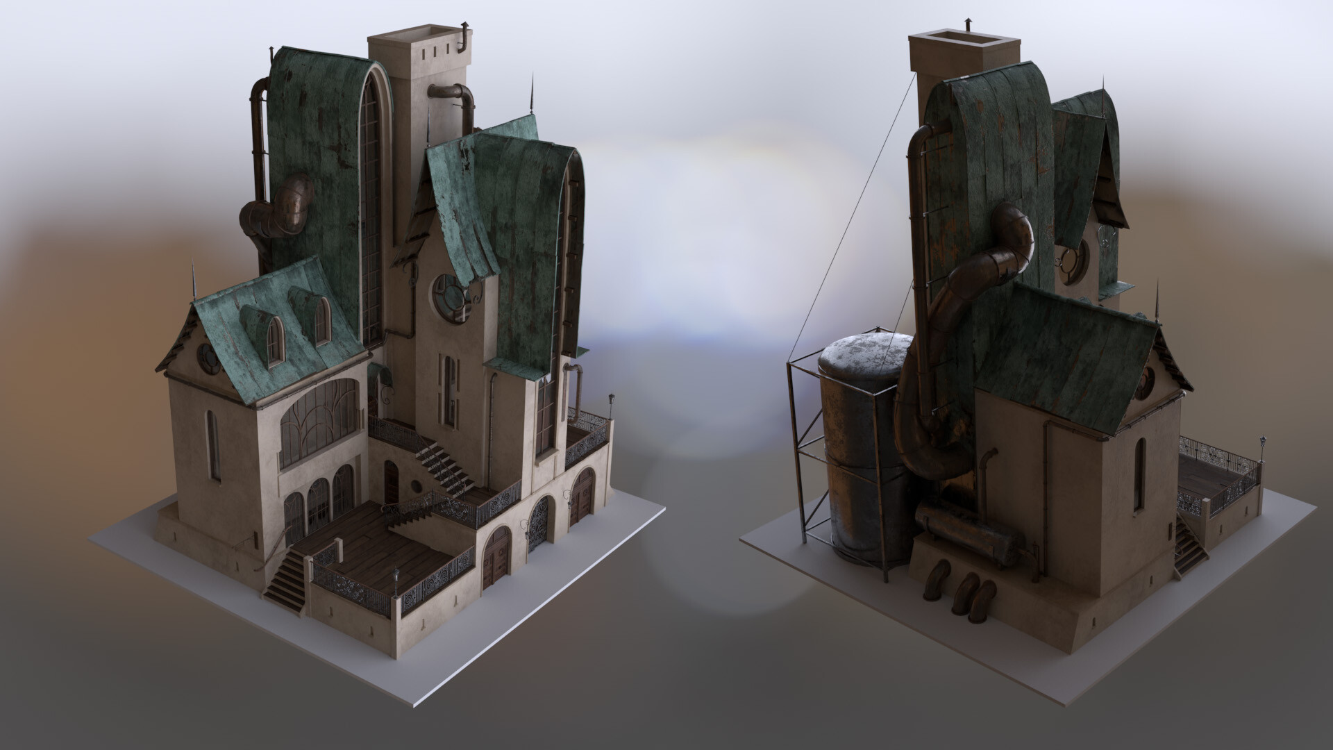 ArtStation - Steampunk building - 3D model