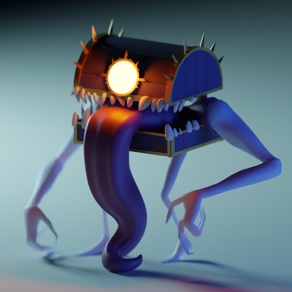 ArtStation - WIP Mimic Chest progress dump