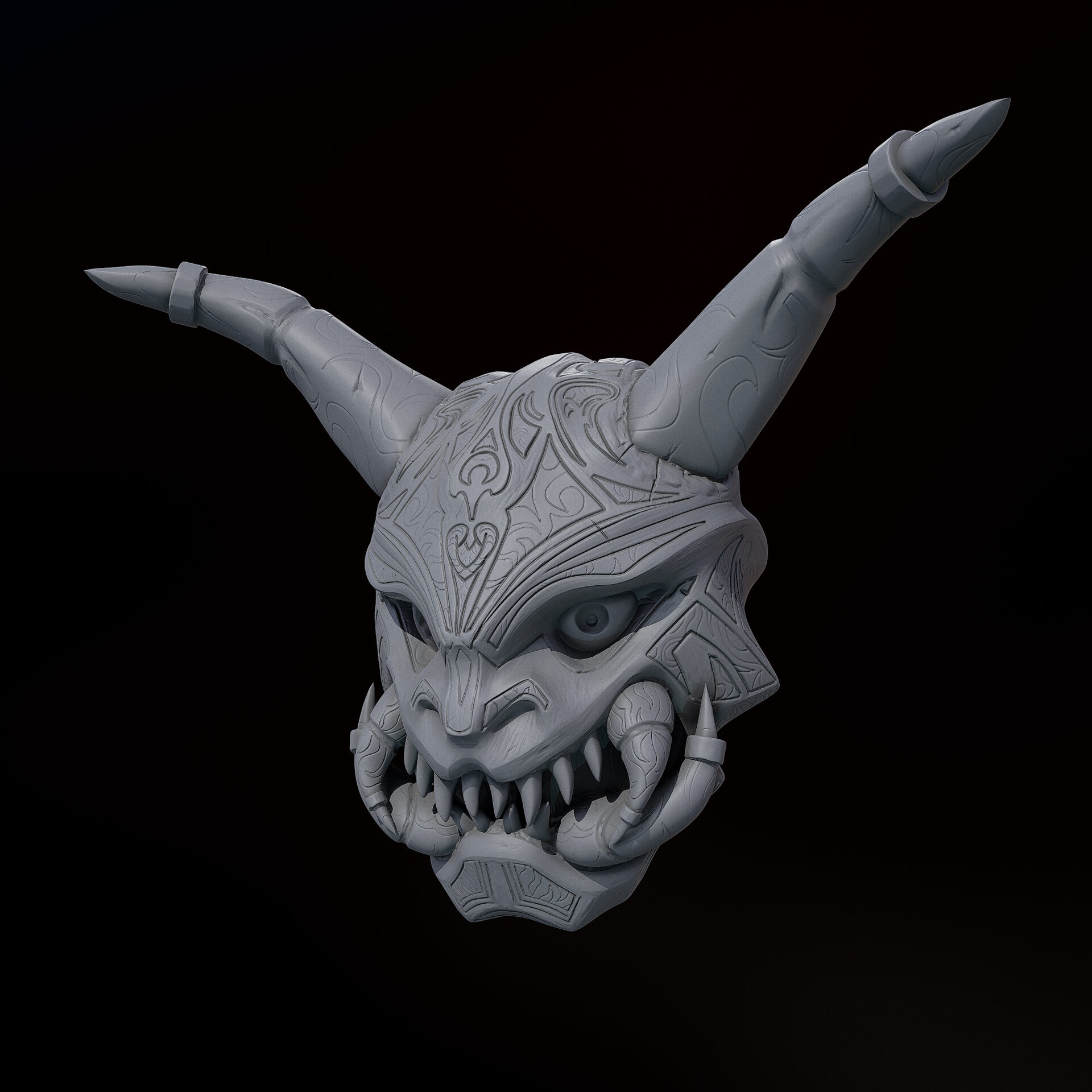 ArtStation - Oni Mask Highpoly Sculpt