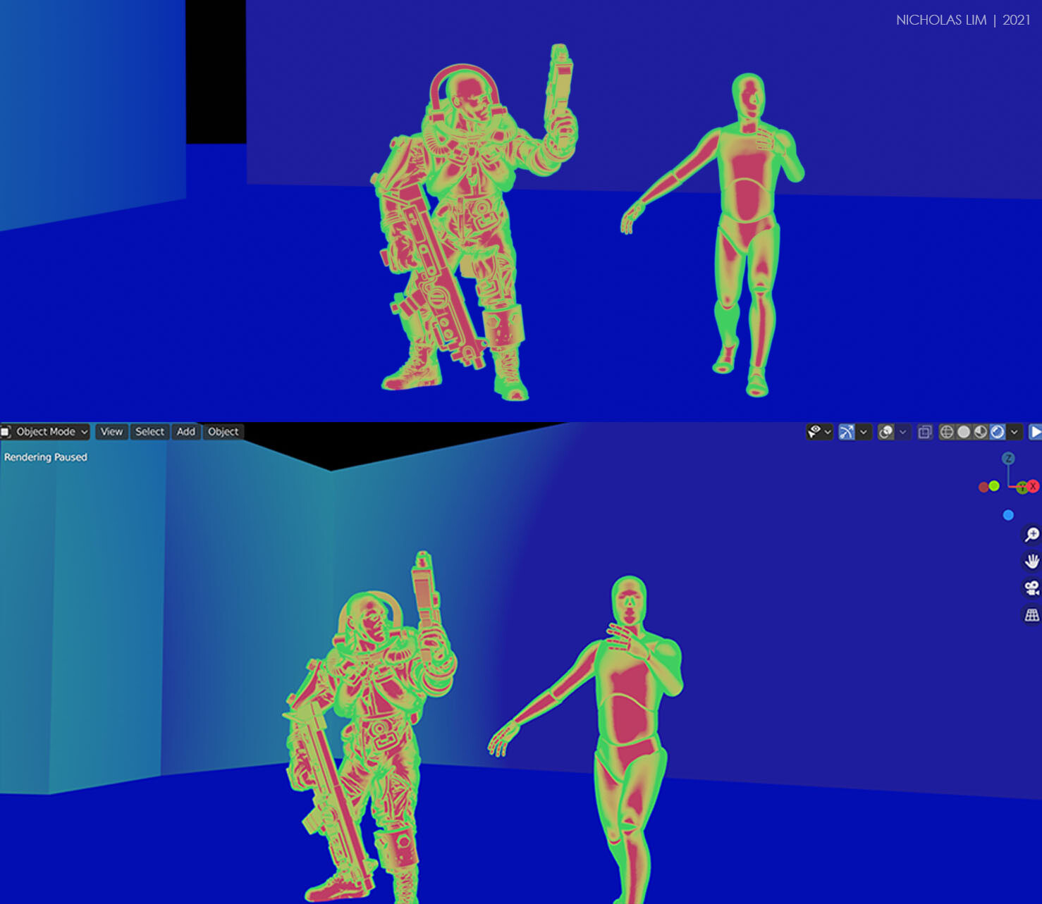 ArtStation - Blender Thermal Vision Experiment