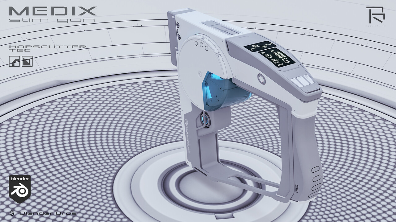 Blender Bros - SciFi Stim Gun Design in Blender - new Blender Bros course!