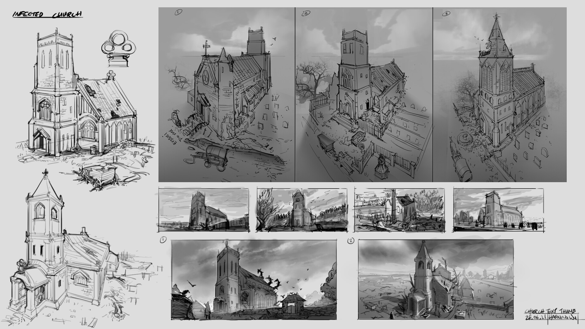 Haoning Wu - Masters - 3D to Concept Art, Horror Church Project Summary.