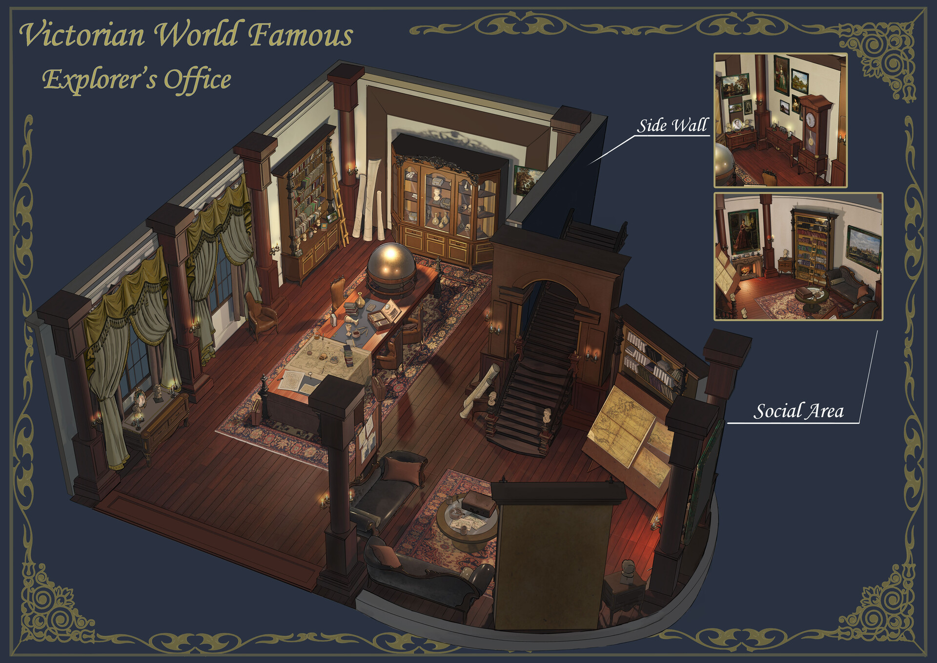 ArtStation - Environment Concept Process - Victorian Office