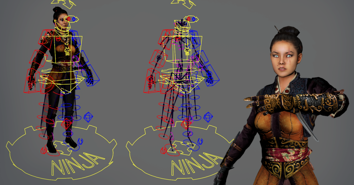 ArtStation - Nyra Ninja Rig - CGMA Practice