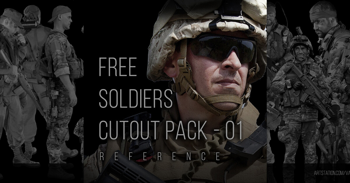 ArtStation - FREE SOLDIERS CUTOUT PACK - 01