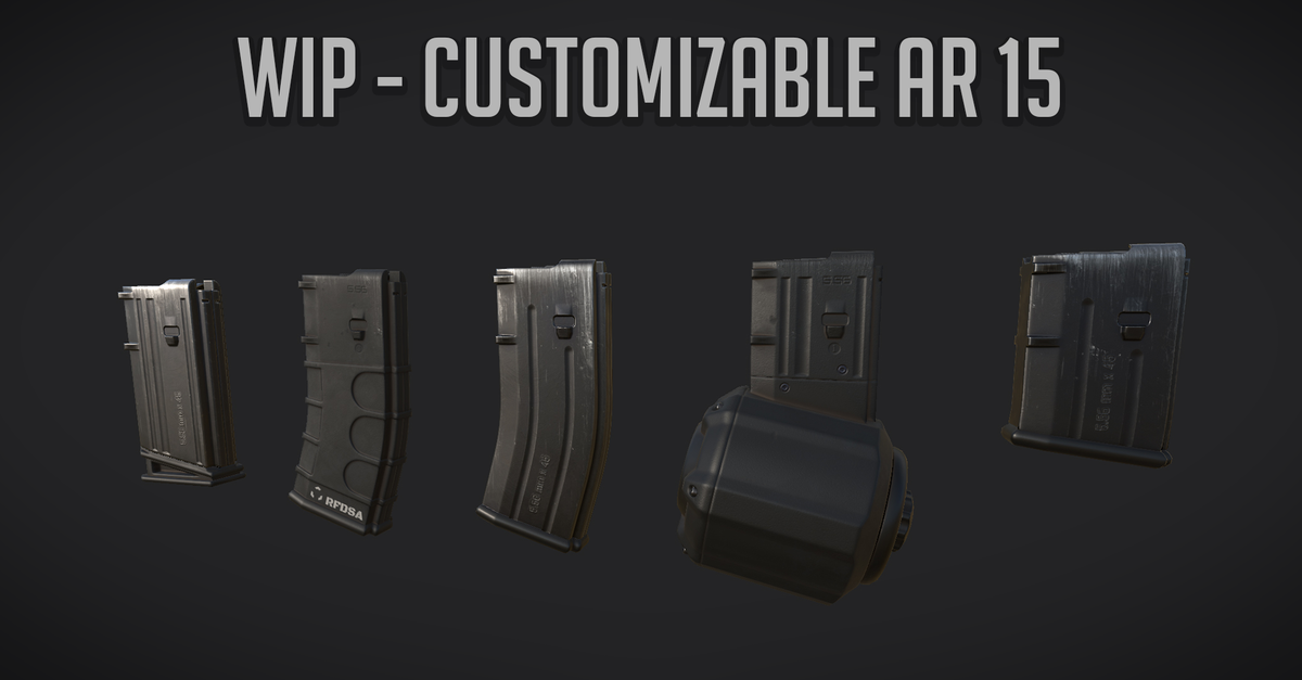 ArtStation - WIP - Customizable AR 15 Platform - Unreal and Substance