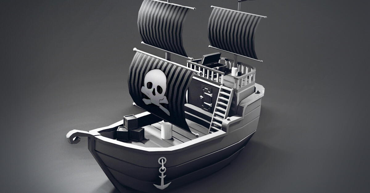 3d game artist | 3d art | Game Art | - Lowpoly Pirate SHIP in Blender