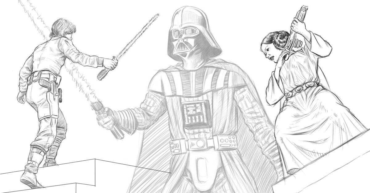 darth vader vs luke skywalker coloring pages