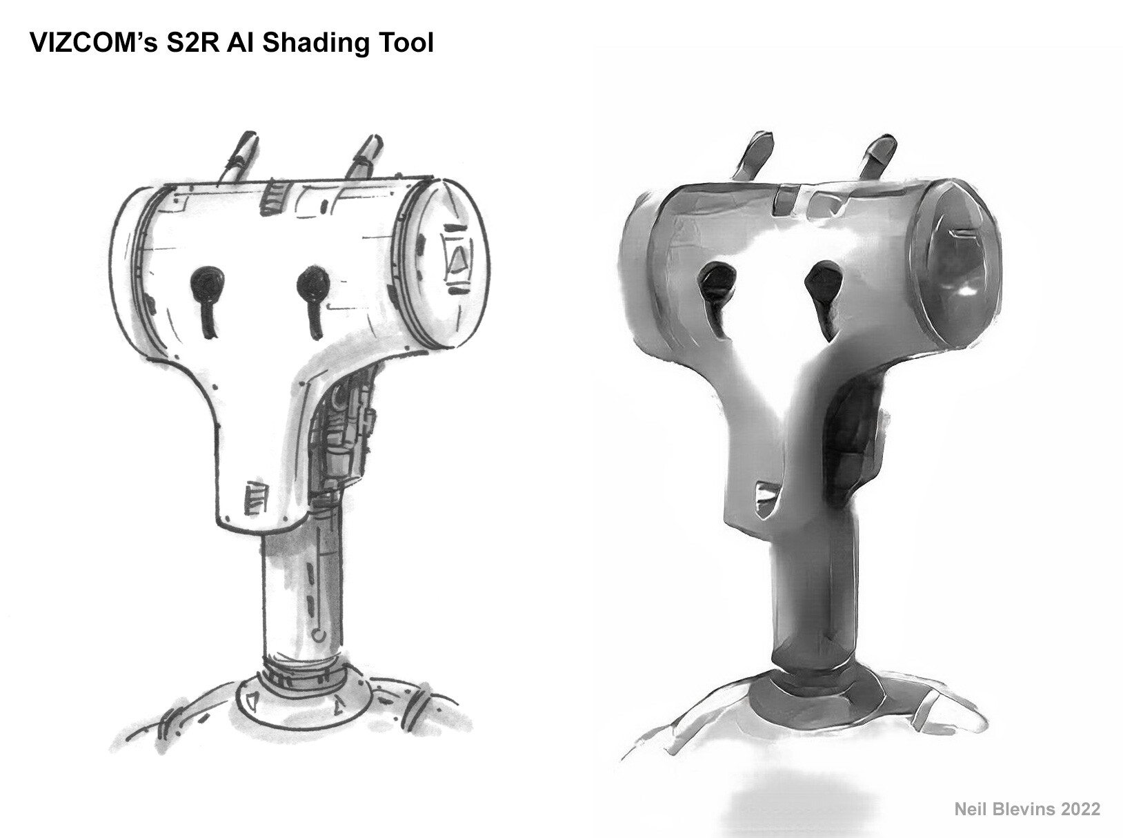 Neil Blevins - AI Artwork: Vizcom S2R AI Shading Tool