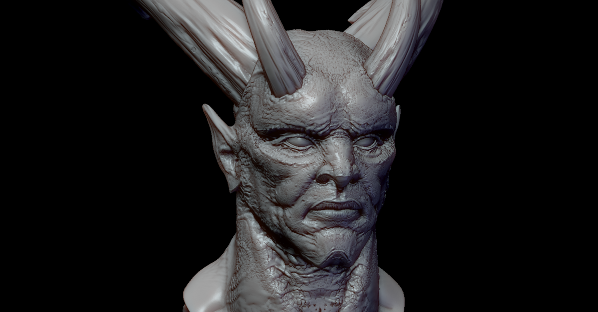 ArtStation - Demon - another conventional head and some blendshapes