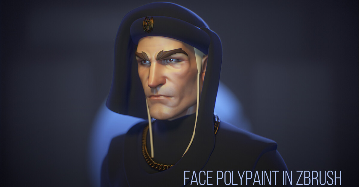ArtStation - Face poly paint timelapse ( Zbrush )