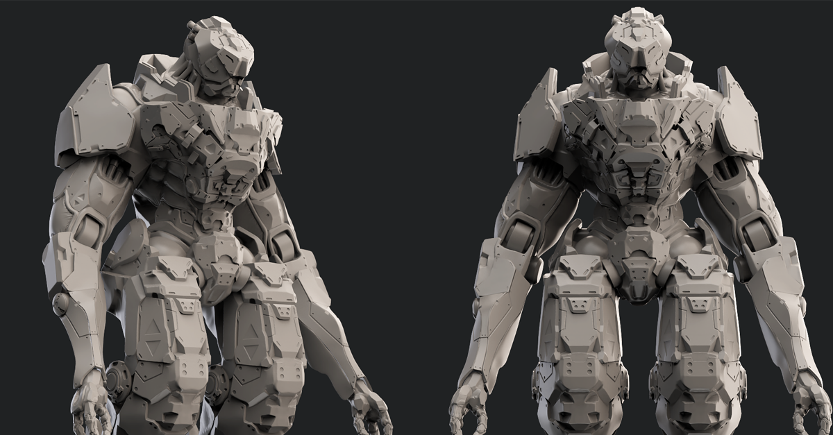 ArtStation - Hard Surface Mech Sculpt in ZBrush Journey
