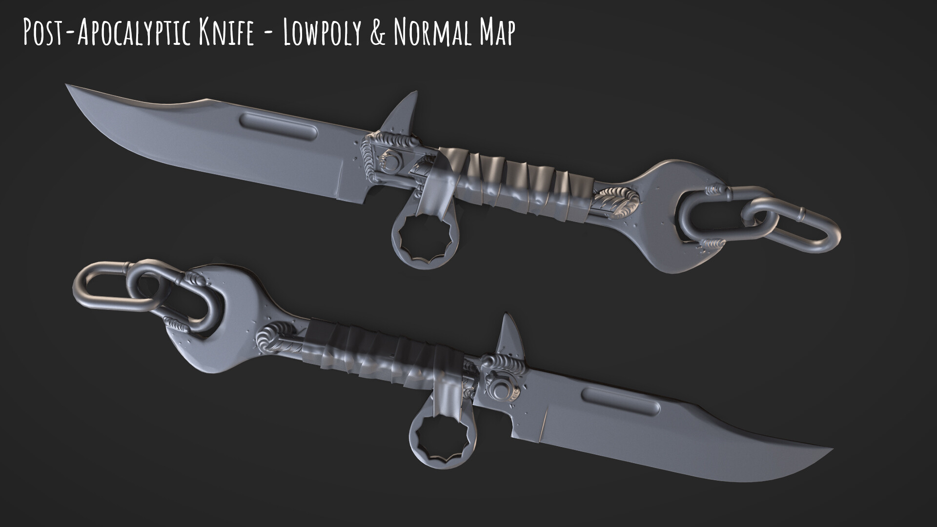 Florian Neumann - Post-Apocalyptic Knife - Lowpoly & Normal Map