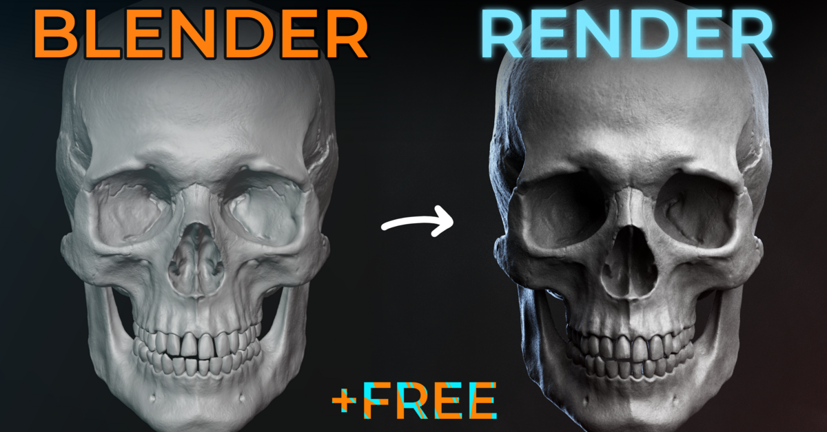 ArtStation - Render scene + FREE Skull model