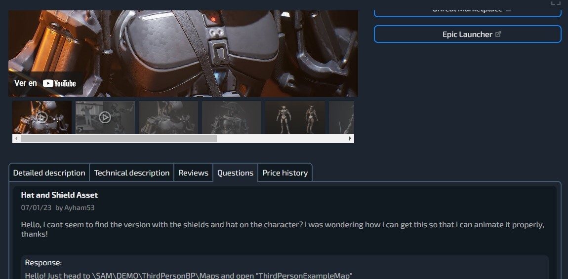 DSPAZIO - Important notice regarding Unreal Engine Marketplace Q&A and REVIEW pages