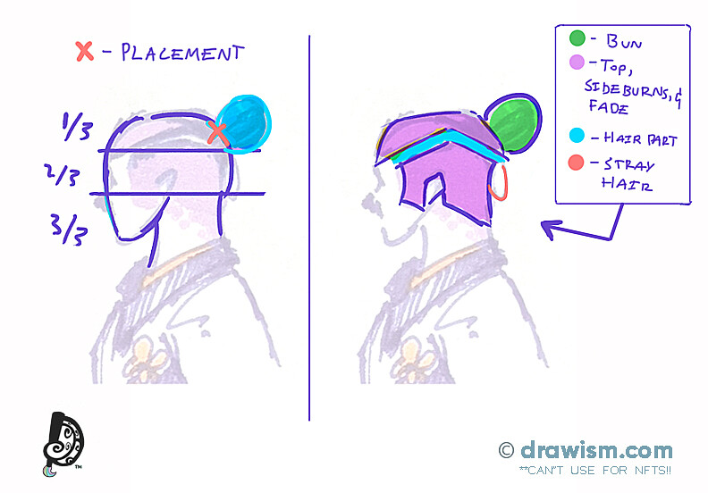 how to draw hair male and female
