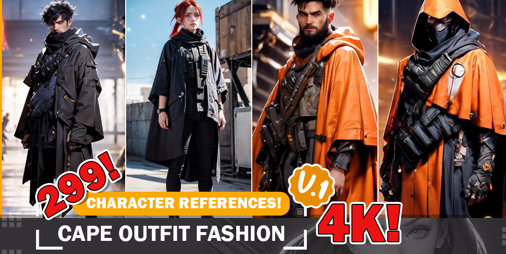 4K Anime Reference Art for Artists and Enthusiasts - 299 | 4K Cape Coat ...