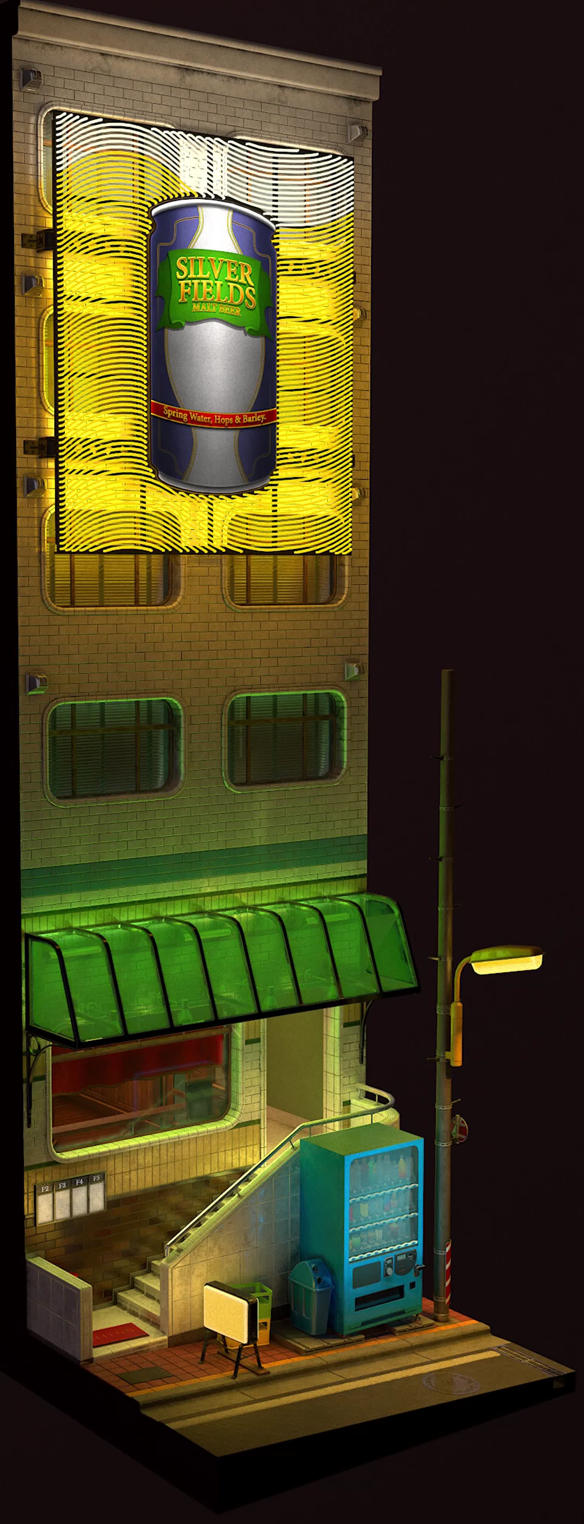 ArtStation - Vending Machine and building WIP Part 9